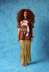 Kaili Oversized Cotton Logo Printed T-Shirt - Brown – Kai Collective