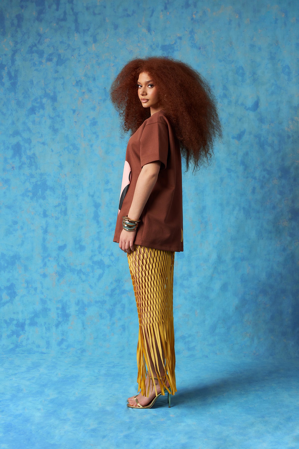 Kaili Oversized Cotton Logo Printed T-Shirt - Brown – Kai Collective